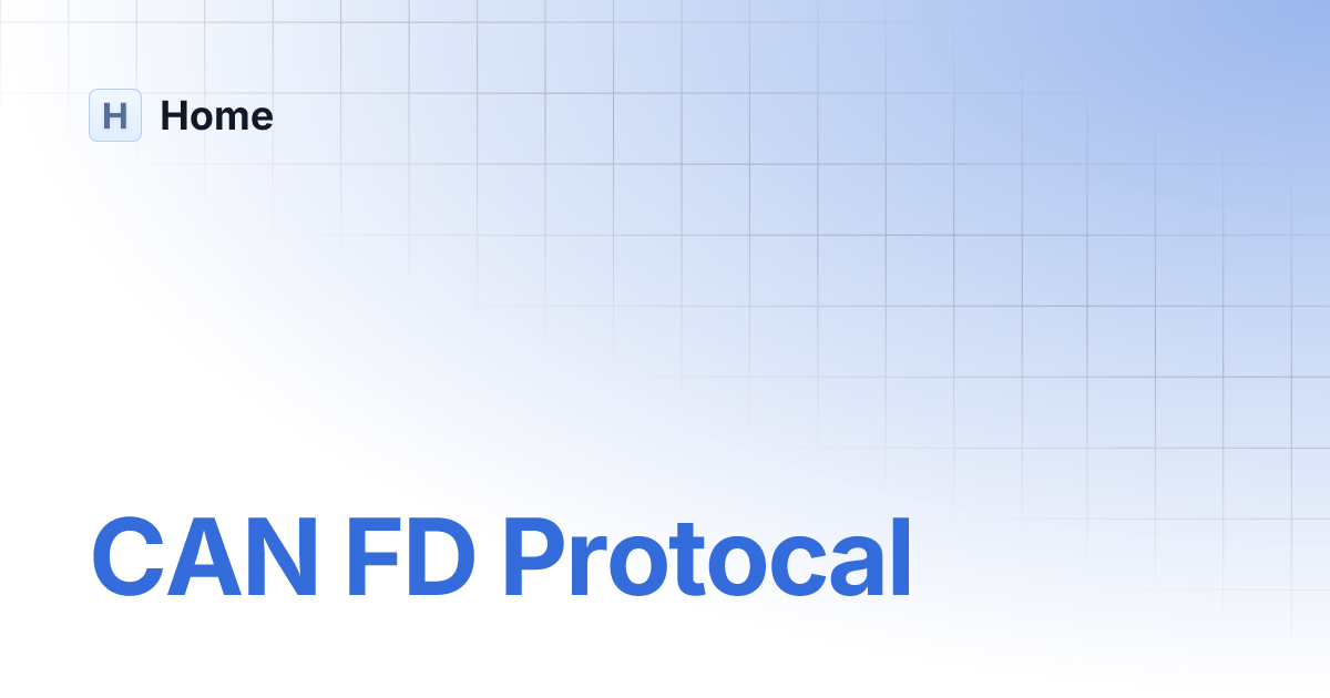 CAN FD Protocal | Home